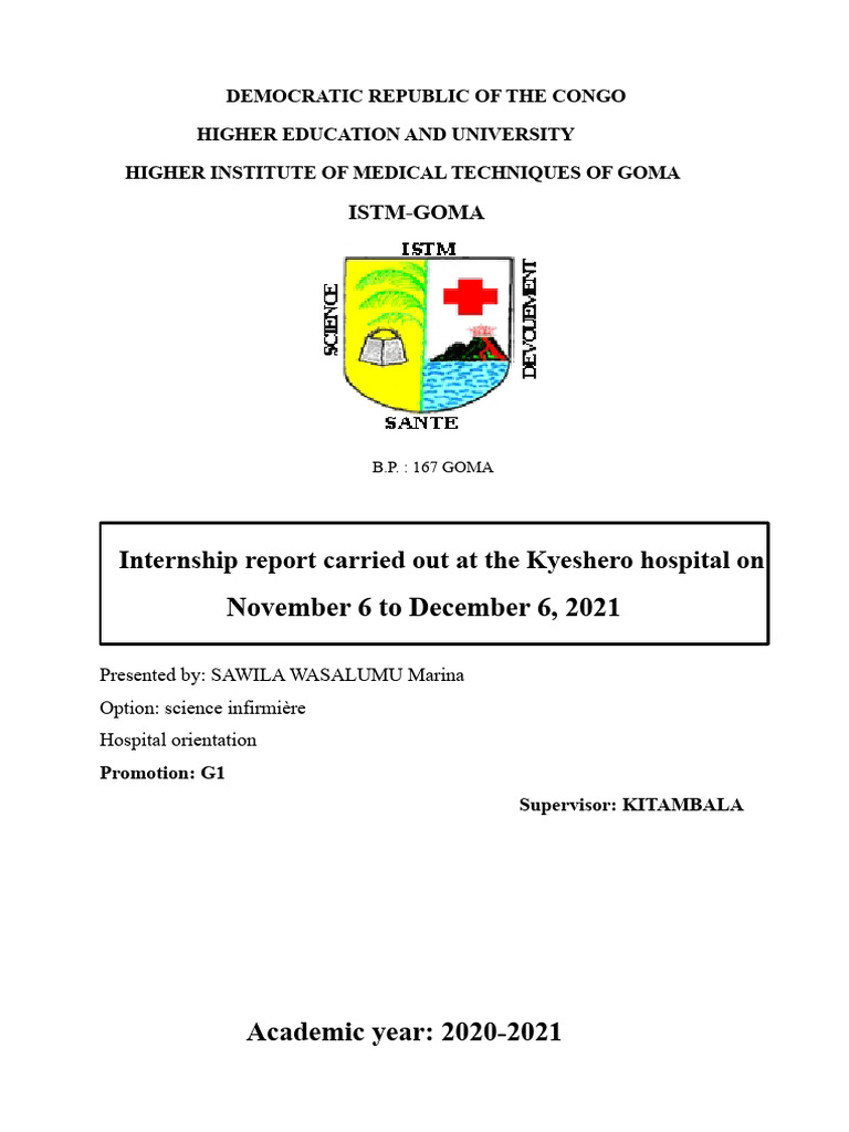 Internship Report at Kyeshero Hospital | PDF | Vomiting | Injection ...
