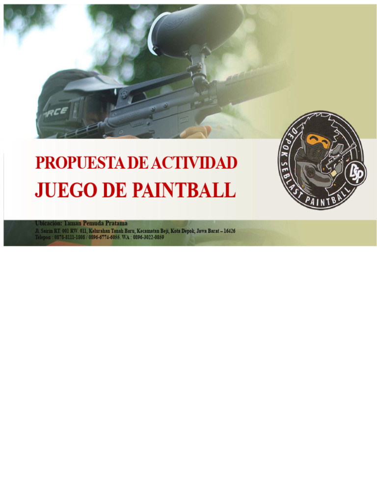 Propuesta de Actividad de Paintball | PDF | Armas de proyectiles ...