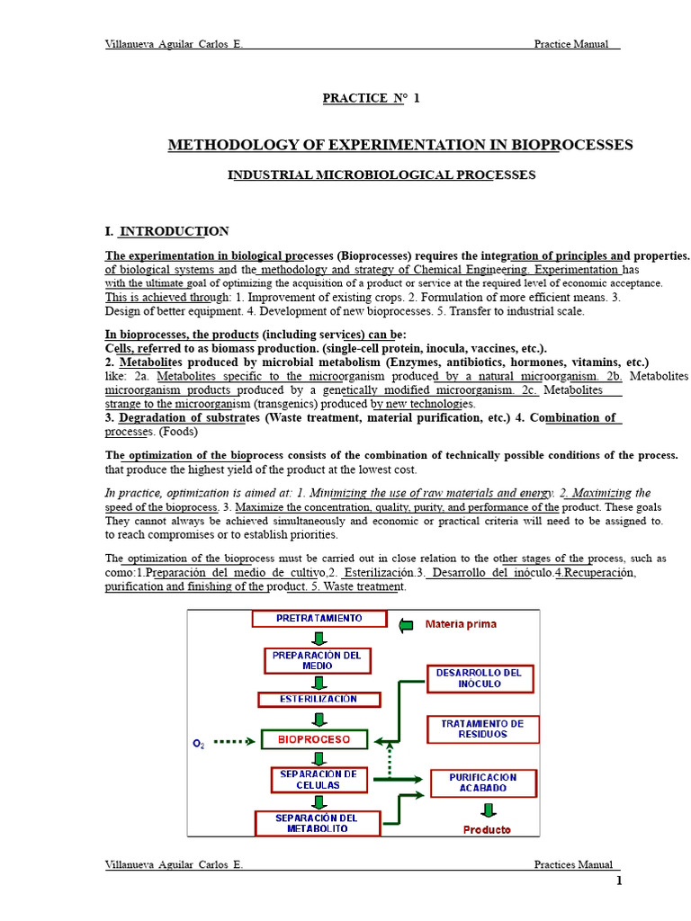 Practice - Experimentation in Bioprocesses | PDF | Microorganism ...