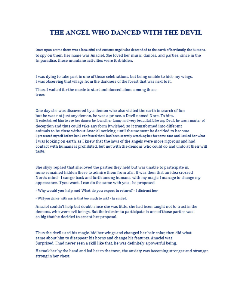 The Angel Who Danced With The Devil | PDF | Demons | Romance (Love)