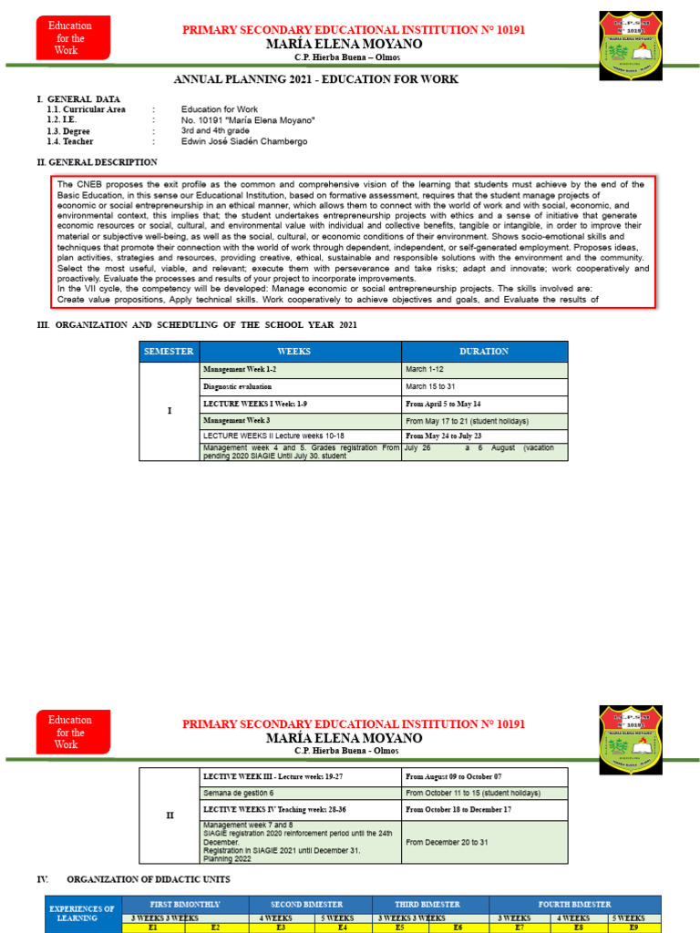 CURRICULAR PROGRAMMING EPT 3rd and 4th GRADE - 2022 | PDF ...