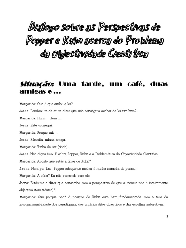 Popper e Kuhn: Debate sobre Objectividade | PDF | Karl Popper | Science