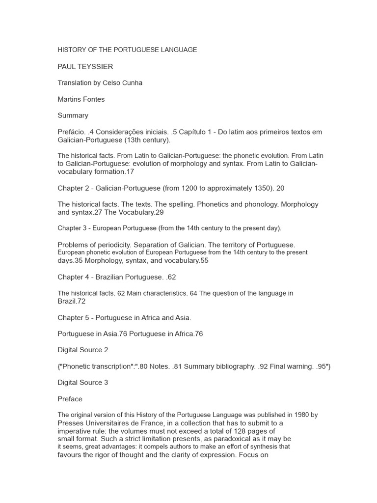 Evolution of the Portuguese Language | PDF | Stress (Linguistics ...