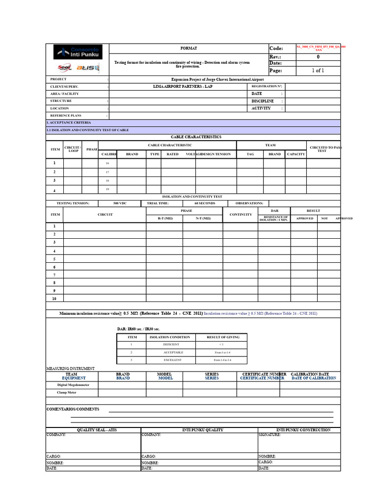 Format For Release of Continuity and Daci Wiring | PDF | Electrical ...