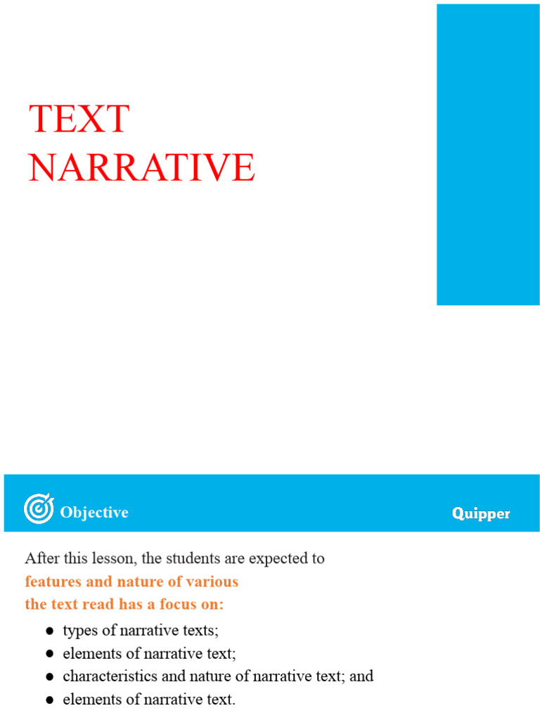 Understanding Narrative Texts Elements | PDF