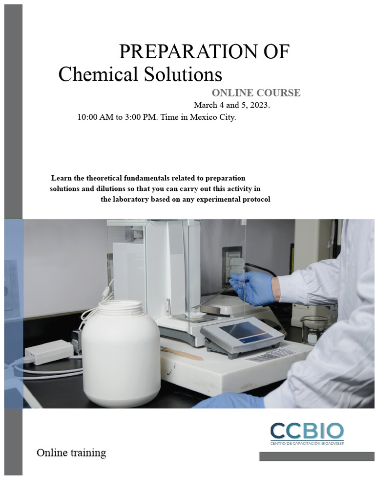 Chemical Solutions Preparation Workshop 0323 | PDF | Biostatistics ...
