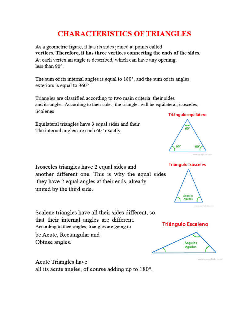 Characteristics of Triangles PDF | PDF | Triangle | Triangle Geometry