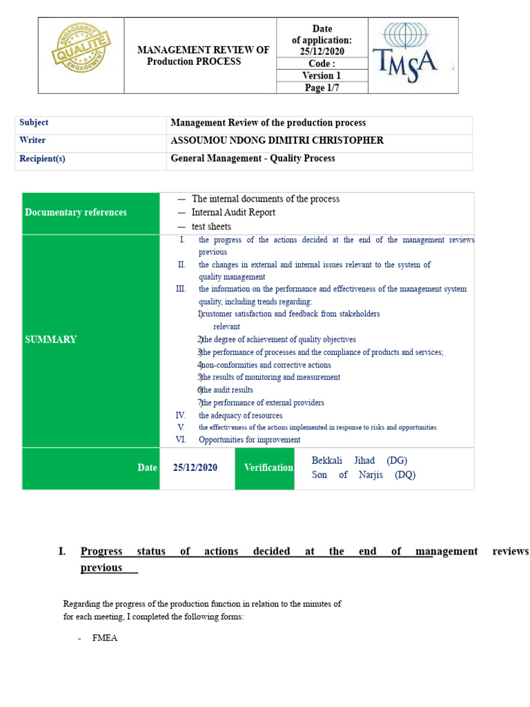 Production Management Review | PDF | Software | Audit