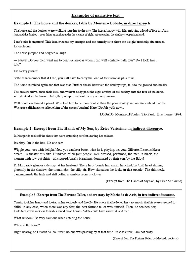 Examples of Narrative Text | PDF