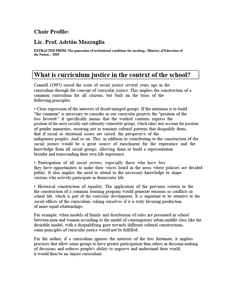 Curricular Justice in Education Explained | PDF | Curriculum | Justice