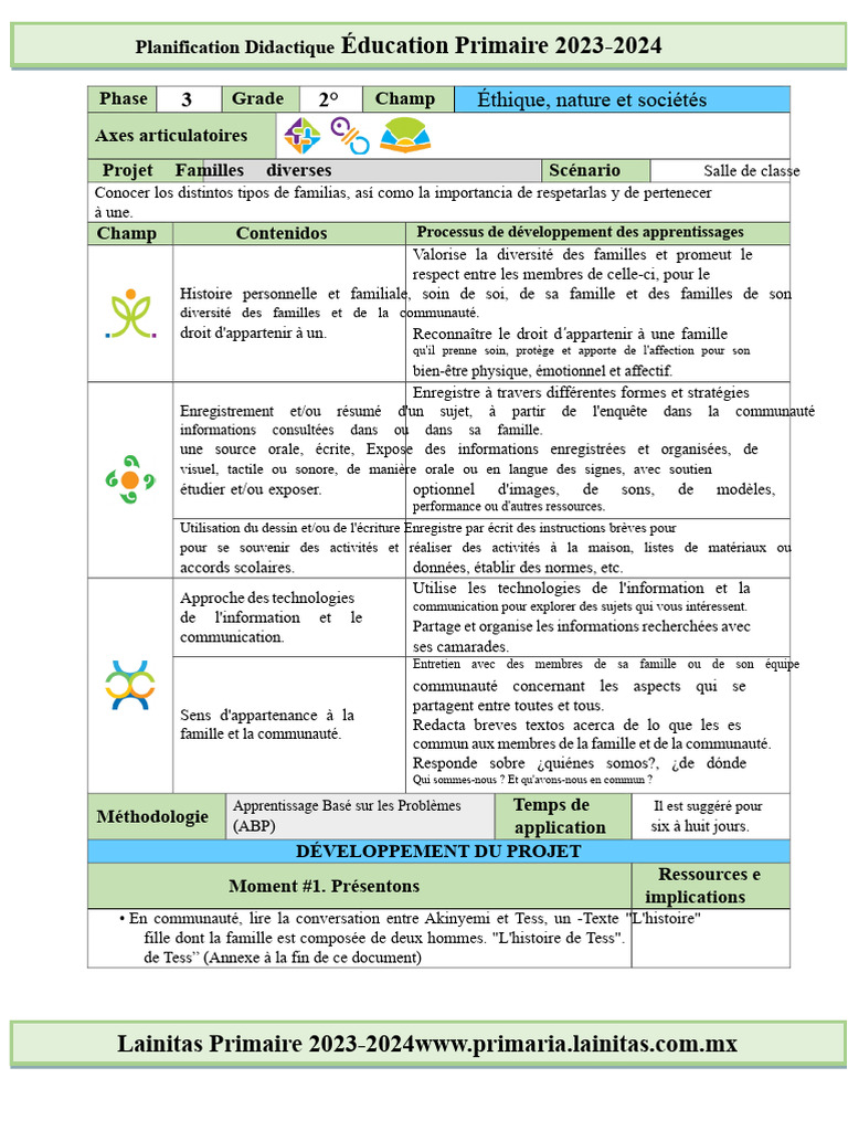 2ème Année Septembre - 02 Familles Diverses (2023-2024) | PDF ...