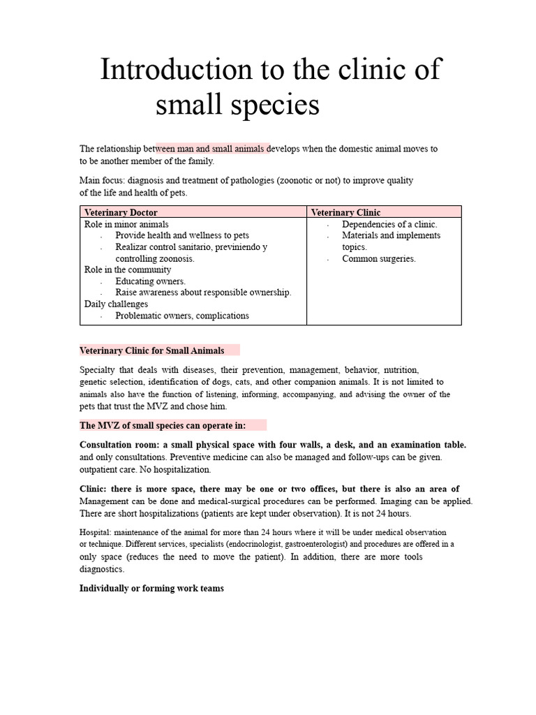 Introduction To The Small Animal Clinic | PDF | Veterinary Medicine ...