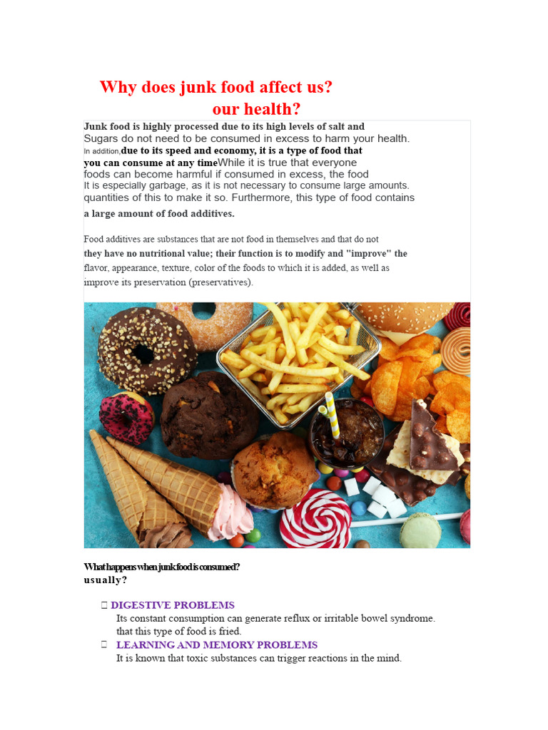 Research On Junk Food | PDF | Foods | Junk Food