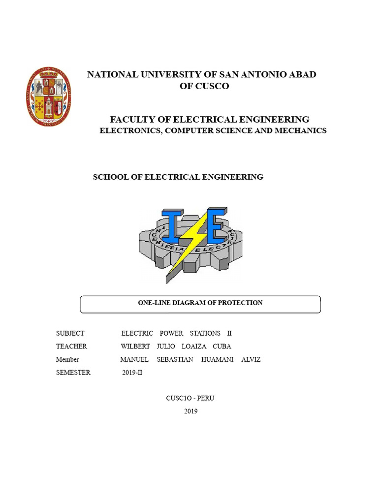 One-Line Diagram for Power Station Protection | PDF