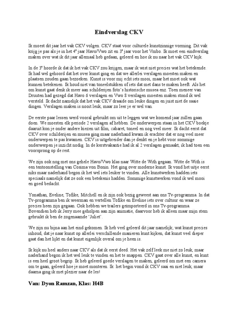 Eindverslag CKV | PDF