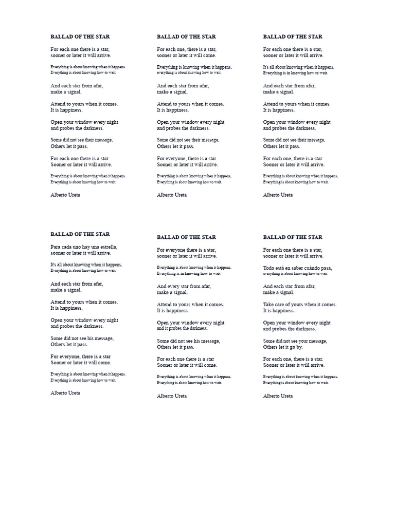 Ballad of the Star: A Poetic Journey | PDF