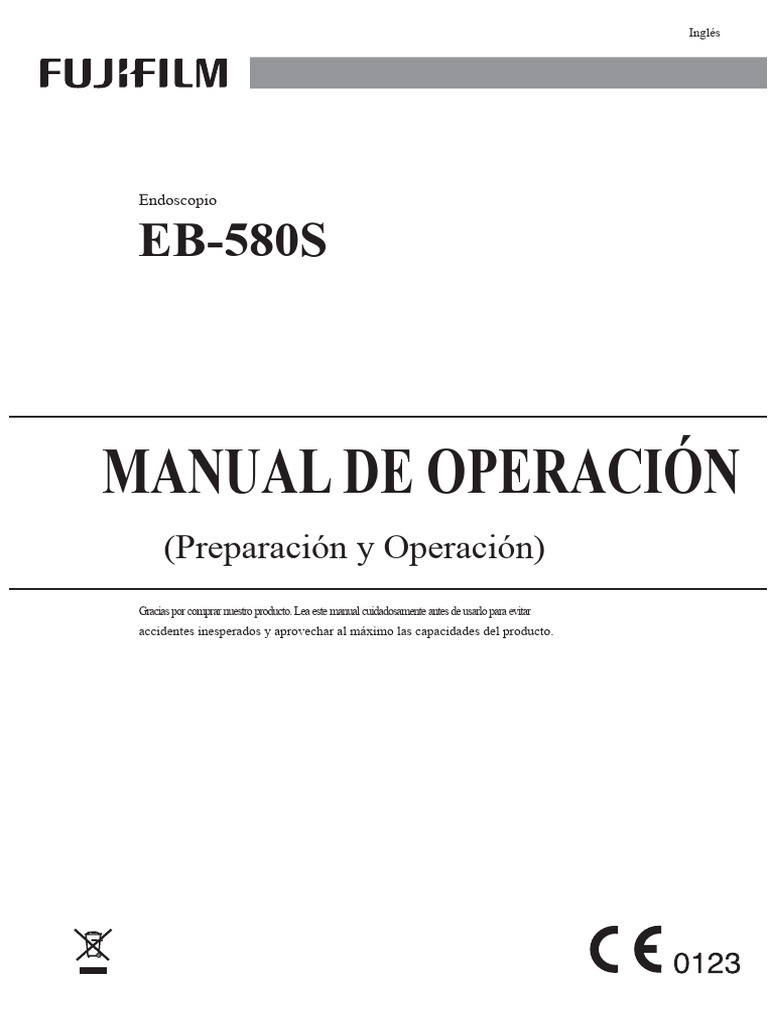 Manual de Operación Endoscopio EB-580S | PDF | Endoscopia | Limpieza