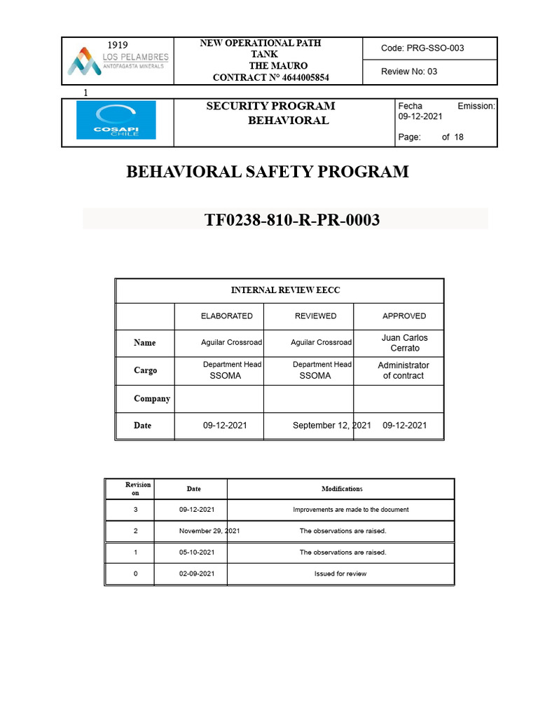 Behavioral Safety Plan and Program | PDF | Information | Risk