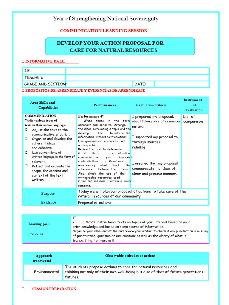 4th SES.FRI 25 PROPOSAL OF ACTIONS FB TEACHERS OF UNITED PRIMARY SCHOOLS 933623393 | PDF ...