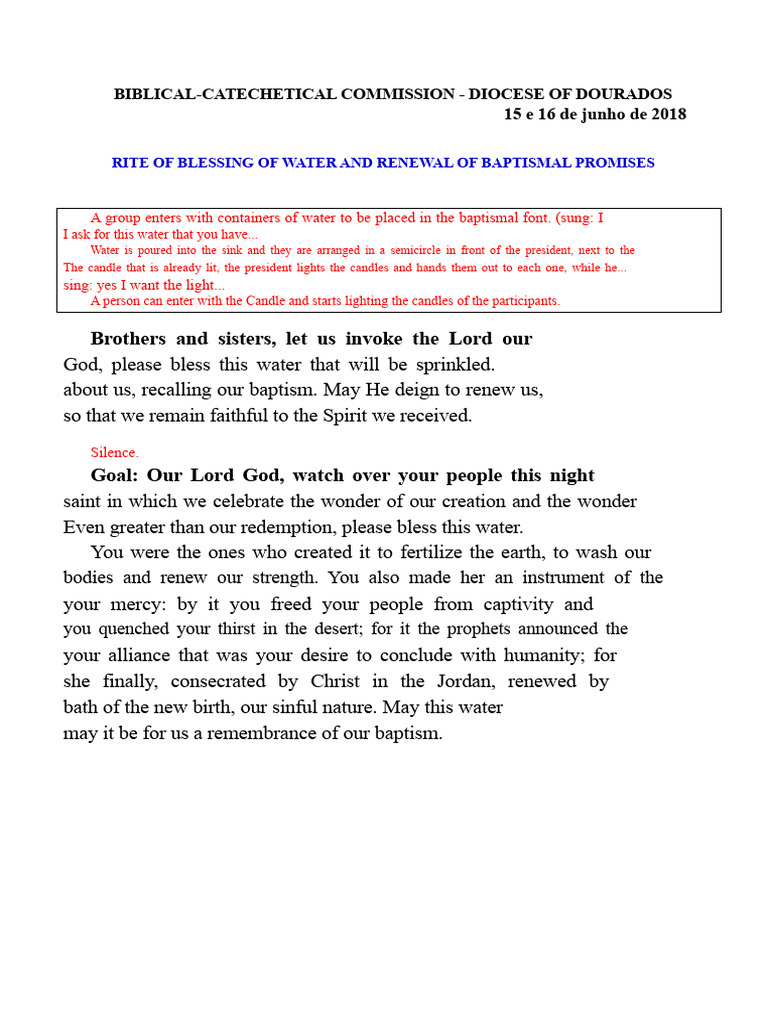 Rite of Renewal of Promises | PDF | Baptism | Jesus