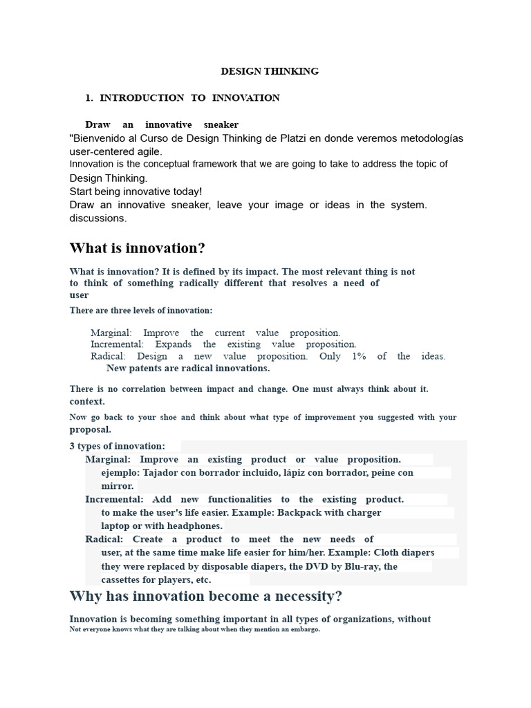 DESIGN THINKING.docx | PDF | Design Thinking | Thought