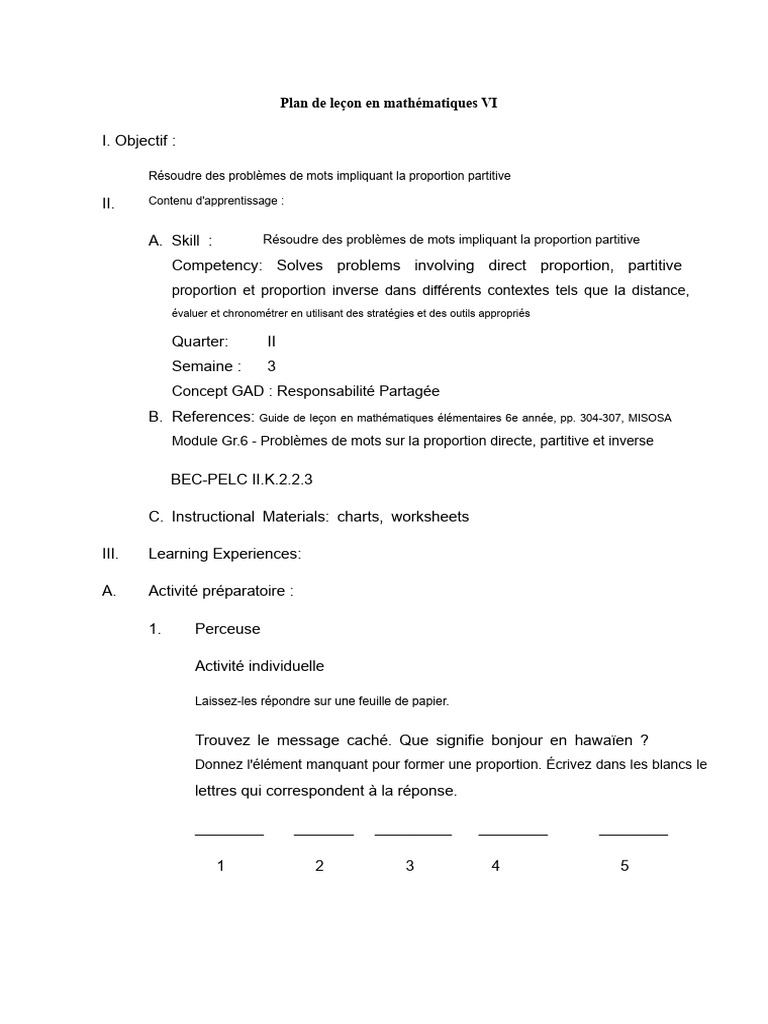 Problèmes de mots sur les proportions VI | PDF | Mathématiques | Science