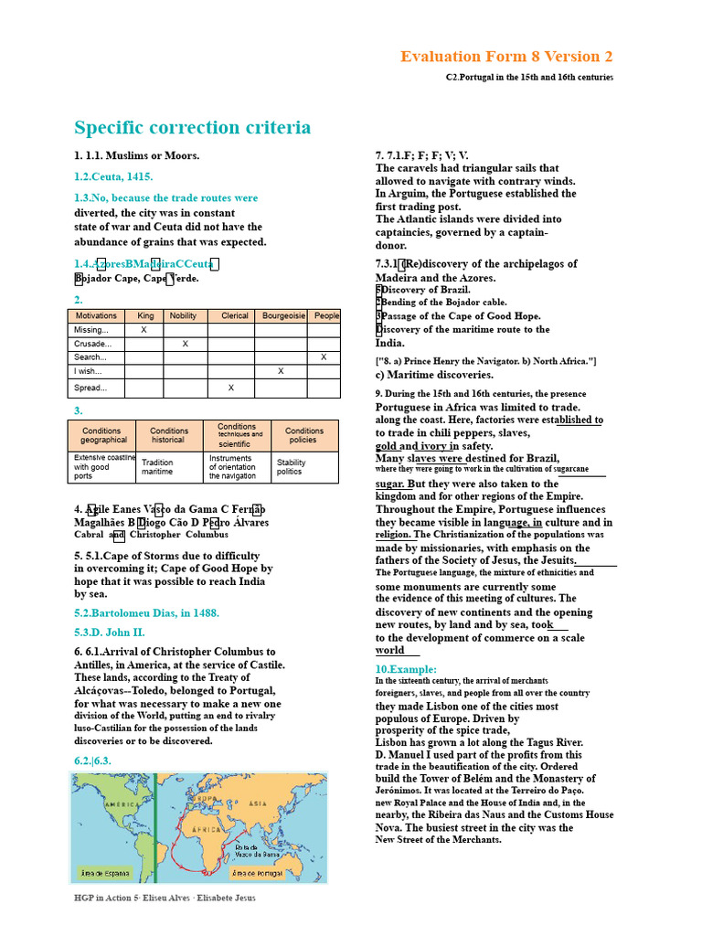 hgpa5_correction_evaluation_form_c2_v2 | PDF | Age Of Discovery | Portugal