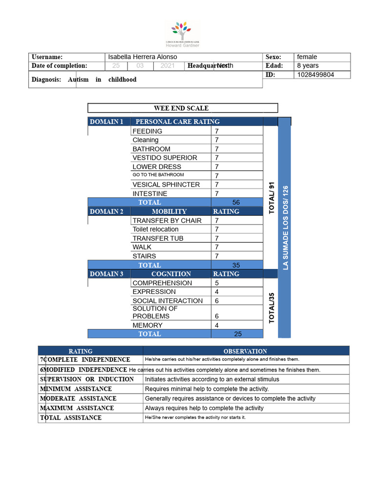 Autism Functional Assessment Report | PDF | Cognition | Autism