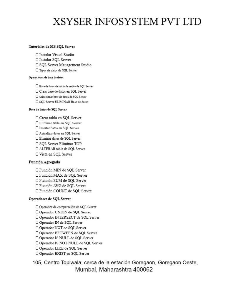 Tutoriales de MS SQL Server | PDF | Servidor SQL de Microsoft | Datos