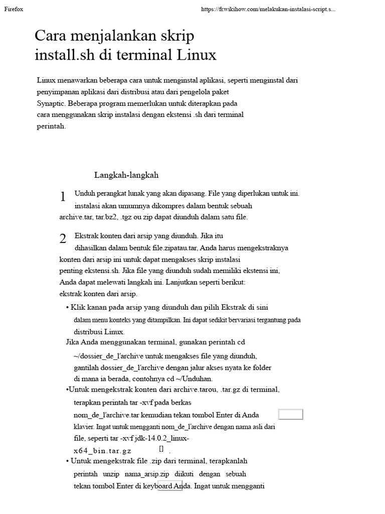 Cara Eksekusi Skrip .sh di Linux | PDF