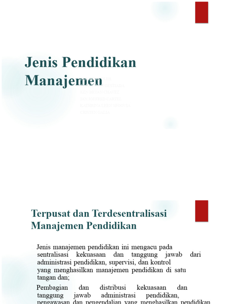 Jenis-Jenis Manajemen Pendidikan | PDF