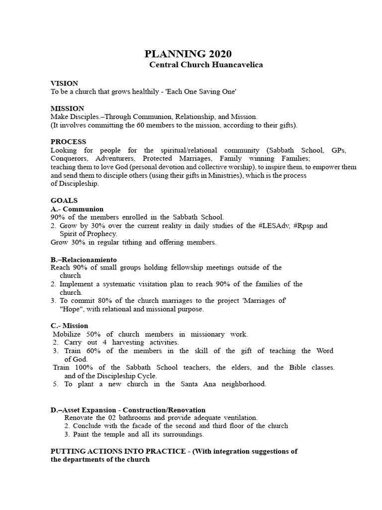Strategic Plan PDF | PDF | Disciple (Christianity) | Elder (Christianity)