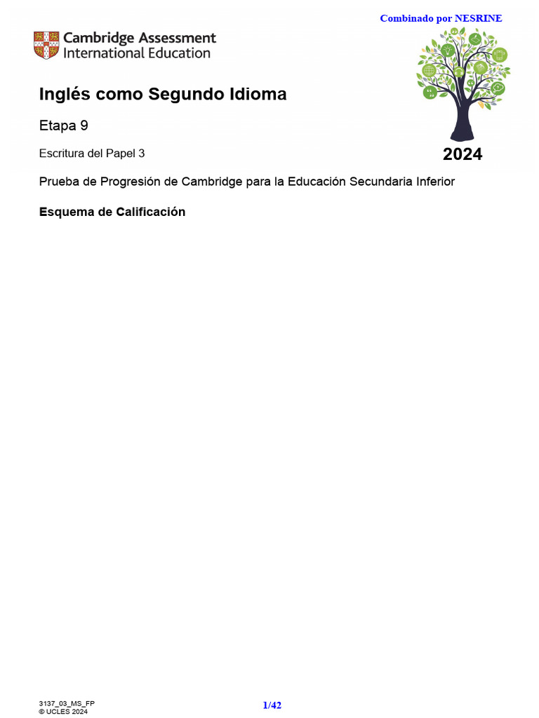 Nesrine-Prueba de Progreso ESL P3 Etapas 9+8+7 (2024-2022)-MS | PDF | Léxico | Puntuación