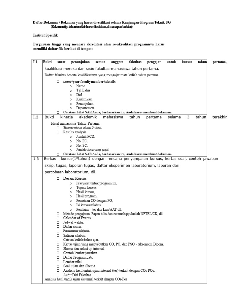 Daftar Dokumen-NBA-P35-I5 - Detail | PDF