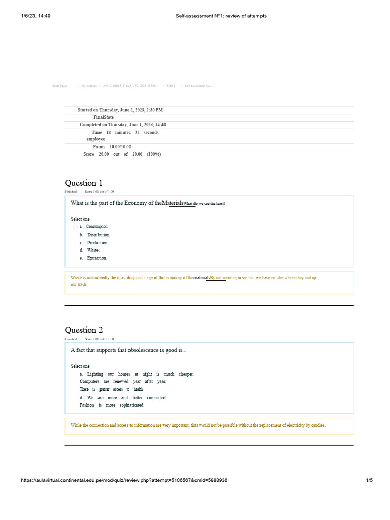 Self-Assessment N°1 Environment and Ecology | PDF | Globalization ...