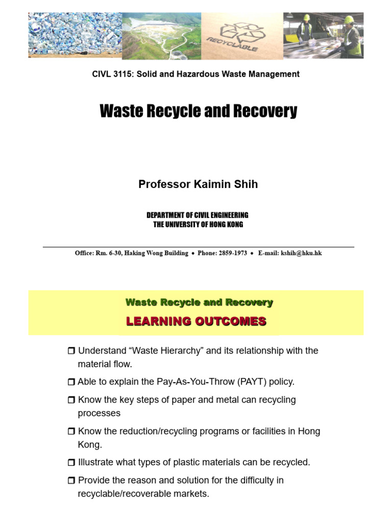 Ch.2 Recycle & Recovery | PDF | Recycling | Waste