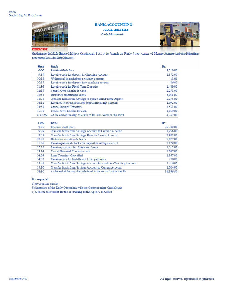 Bank Cash Movement Accounting Summary | PDF | Transaction Account ...