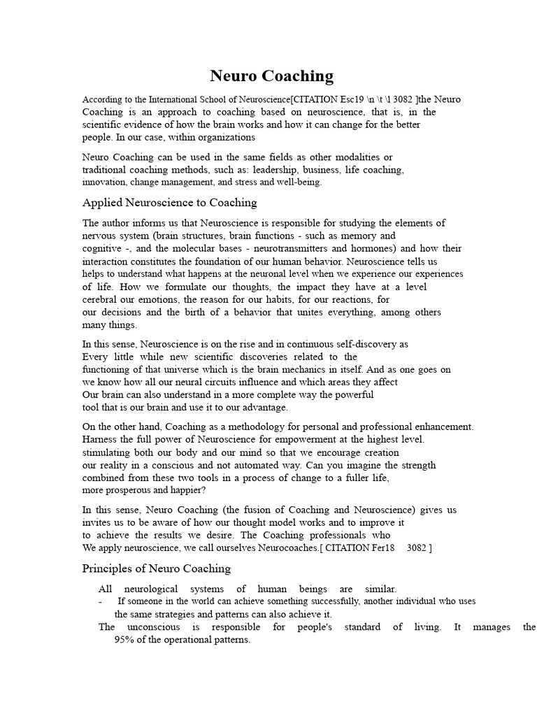 Neuro Coaching: Transforming Minds for Success | PDF | Neuroscience ...