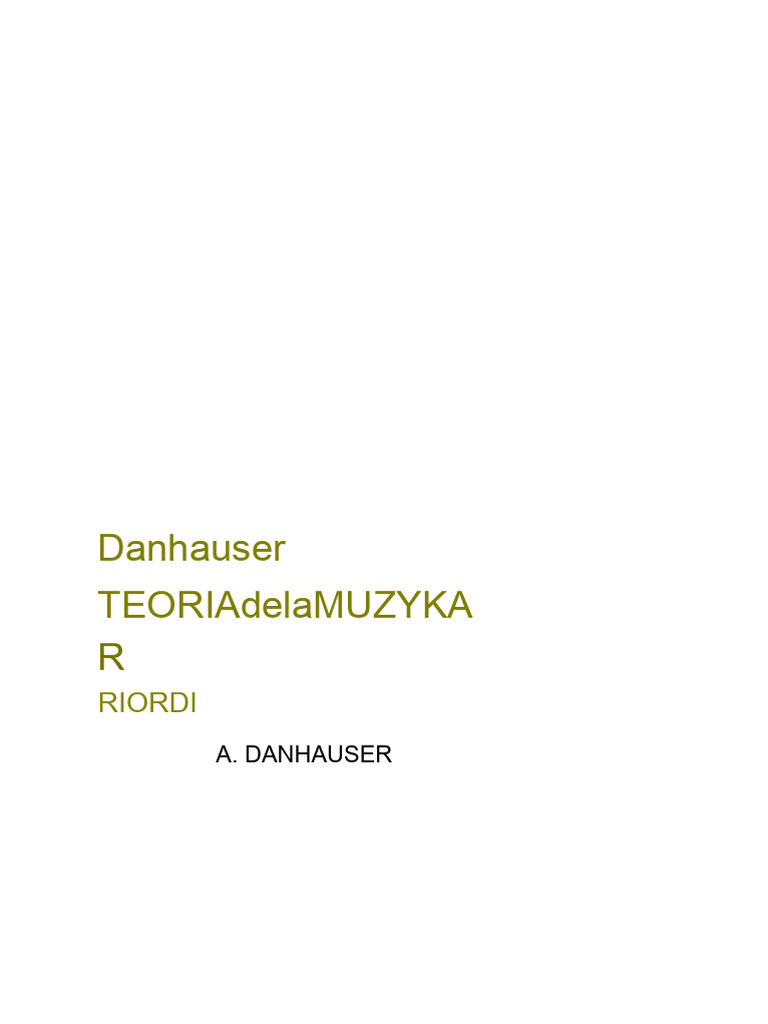 Danhauser - Teoria Muzyki | PDF