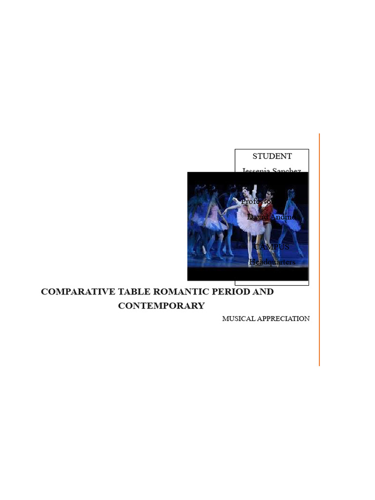 Comparative Table of Romantic and Contemporary | PDF | Romantic Music ...
