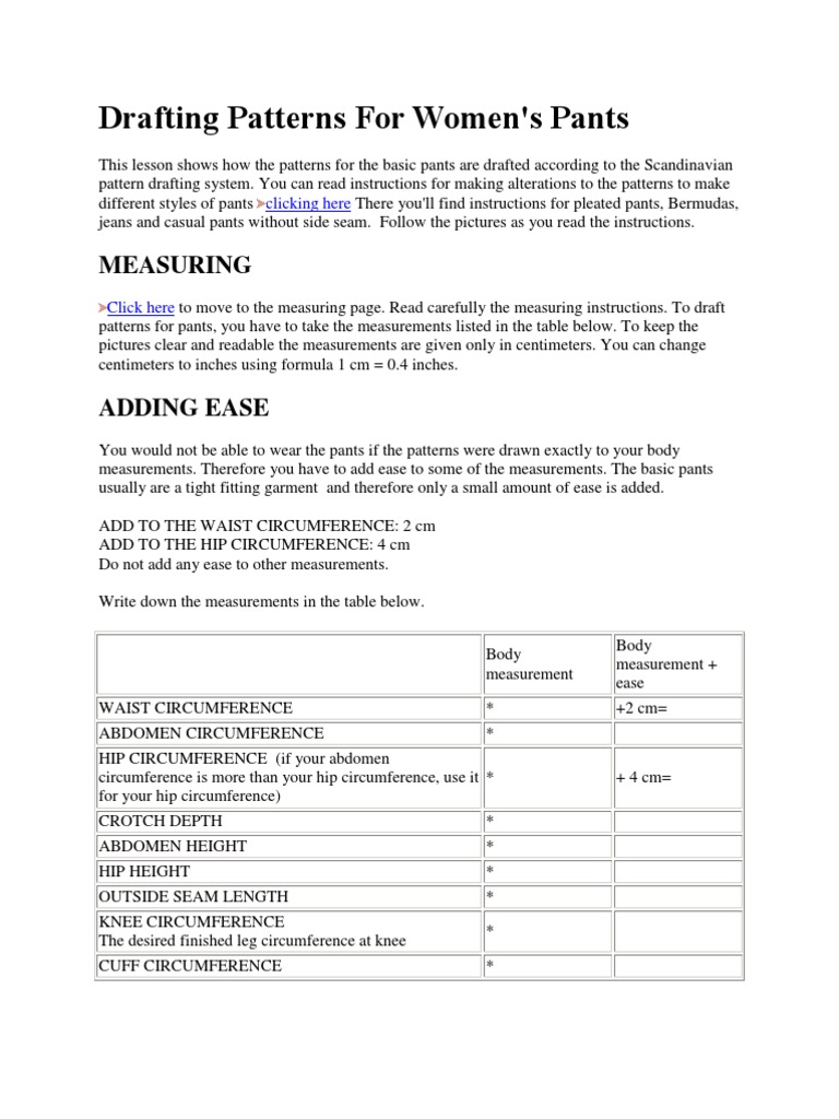 Drafting Patterns For Women | PDF | Seam (Sewing) | Blouse