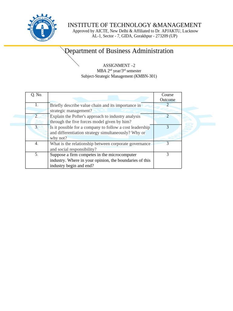 Mba 301 Assignment - 2 | PDF