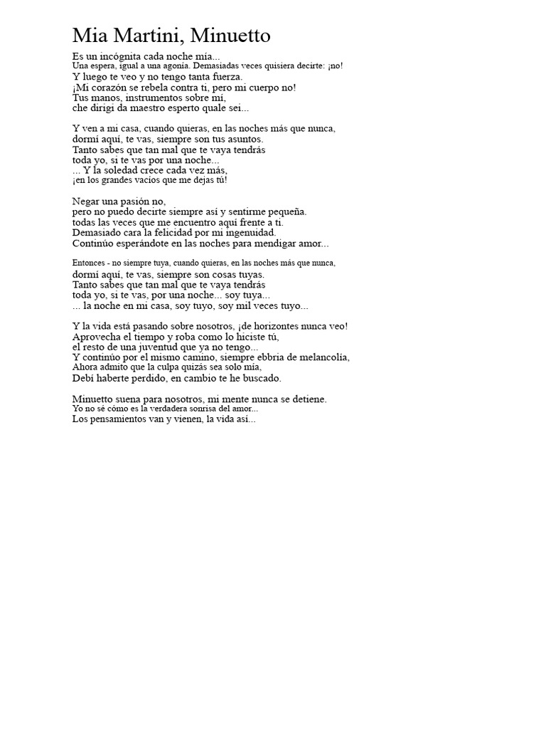 Mia Martini Minuetto | PDF