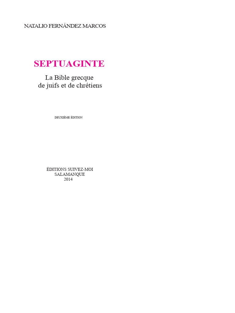 La Septante : Histoire et Influence | PDF | Septante | Bible