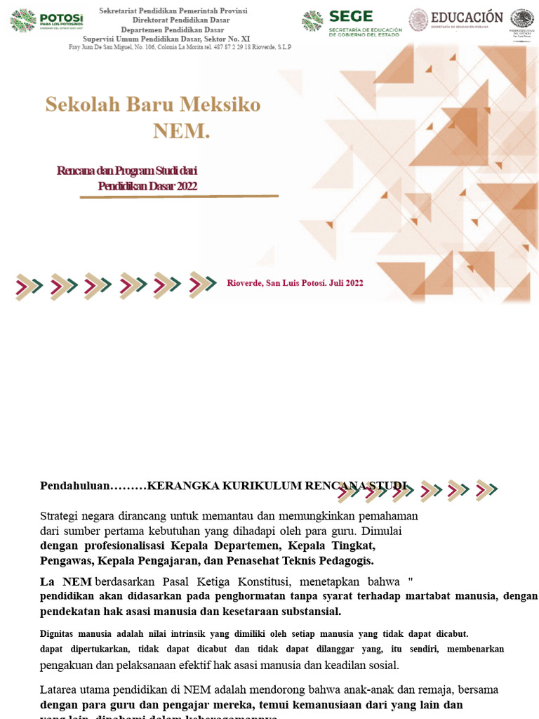 Presentasi Kerangka Kurikulum Dan Rencana Program 2022 | PDF