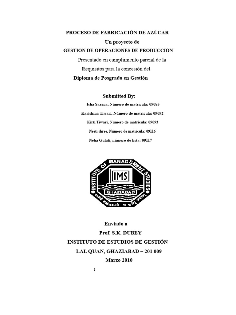 Proceso de Fabricación de Azúcar | PDF | Azúcar | Dieta y nutrición