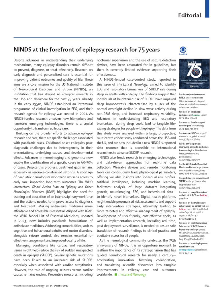 NINDS: 75 Years of Epilepsy Research | PDF | Epilepsy | Neurology