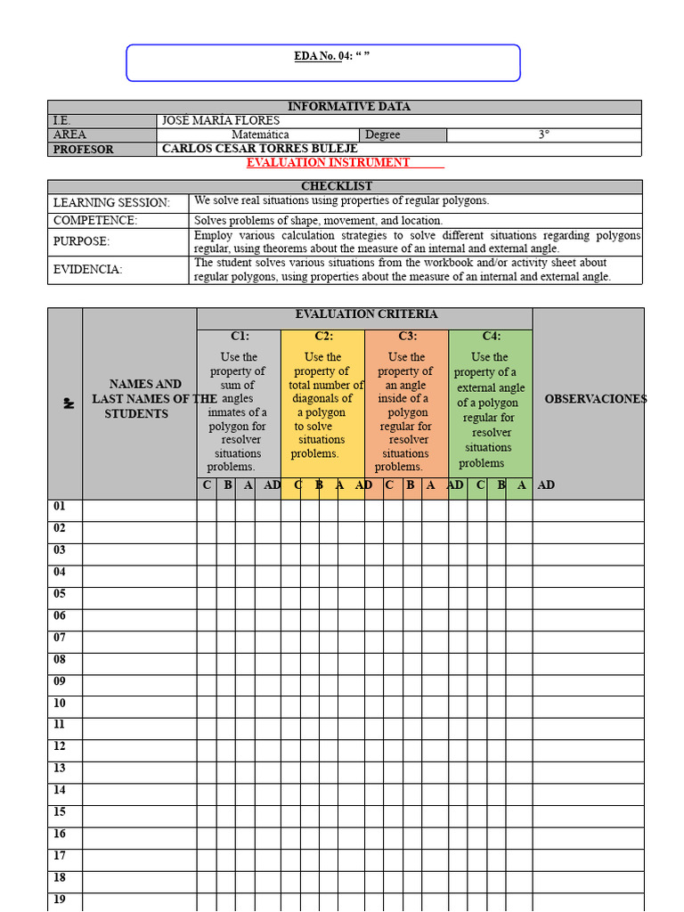 CHECKLIST - SESSION 3 | PDF