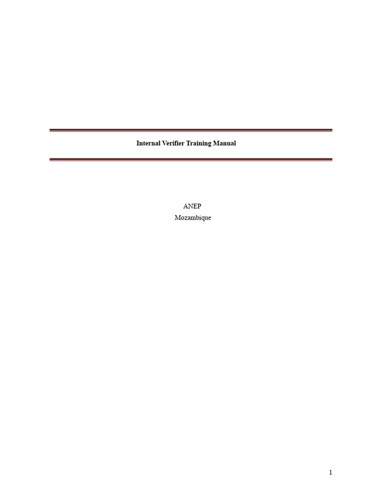 Internal Verifier Training Manual | PDF | Verification And Validation | Professional Certification