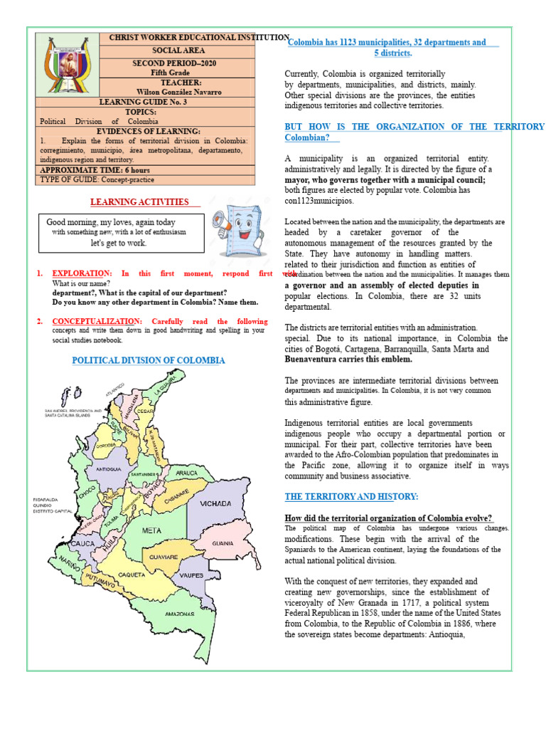 Workshop On Political Division of Colombia | PDF | Colombia